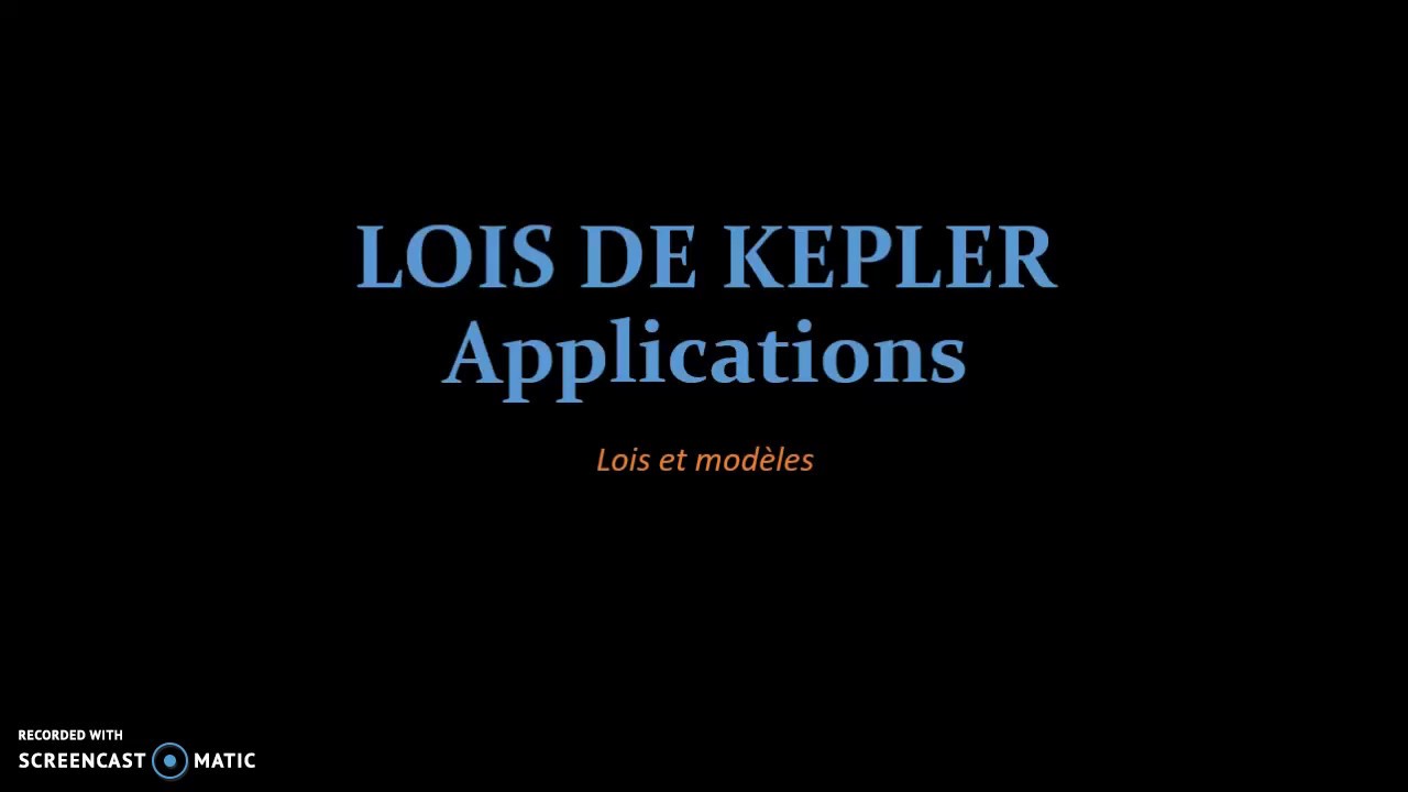 Lois de Kepler-Applications