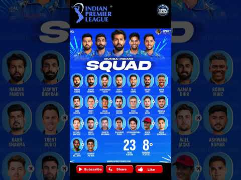 Mumbai Indians Full Squad For IPL 2025 #ipl2025 #mumbaiindians