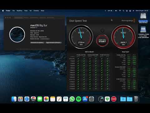 Blackmagic Disk Speed Test on a Macbook Air M1 with 512 GB SSD