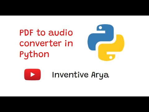 PDF To Audio converter in python | Pdf2audio Python Project| Python project part-1 | Inventive Arya
