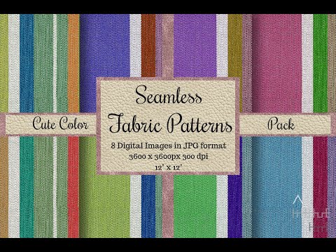 Seamless Fabric Patterns - Cute Color - Seamless Patterns - Digital Papers - Printable Scrapbook