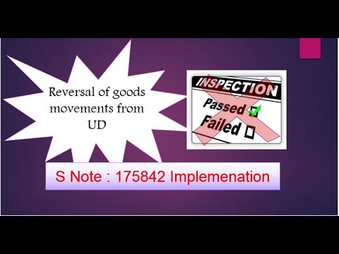 SAP QM - Reverse Goods Movements from UD - SAP Note 175842 Implementation