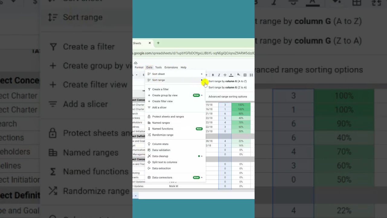Sort numbers in google sheets from highest to lowest. #Sort #numbers #googlesheets