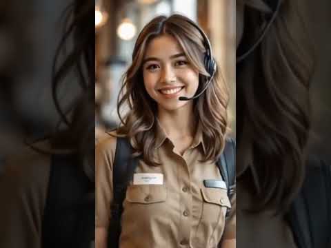 "Smiling Customer Service Representative in a Stylish Uniform"❤️🙏