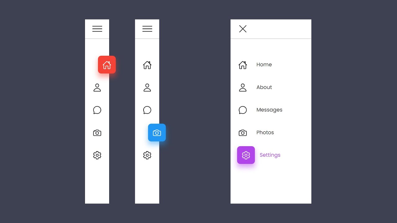 Sidebar Menu using Html CSS & Javascript | How To Create Side Navigation Menu @OnlineTutorialsYT
