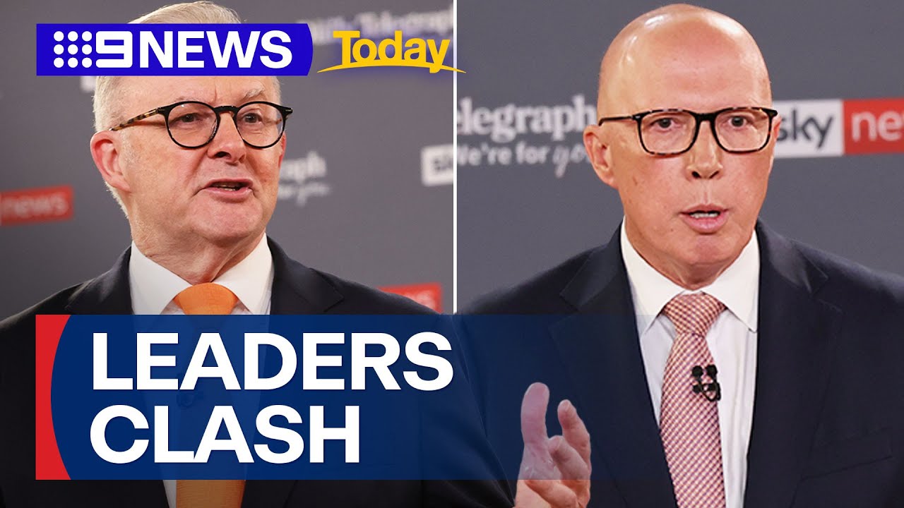 Albanese and Dutton face off in first election debate | 9 News Australia