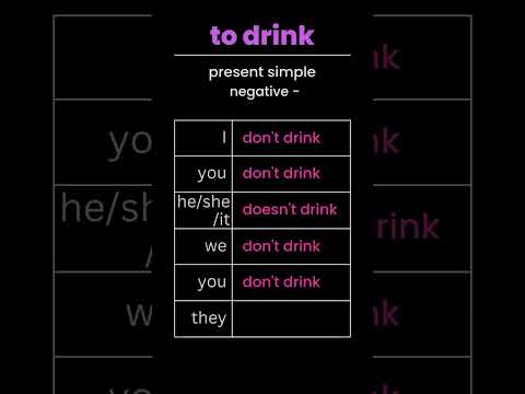"to drink" in simple present | verb conjugation | English EFL ESL practice repeat #shorts