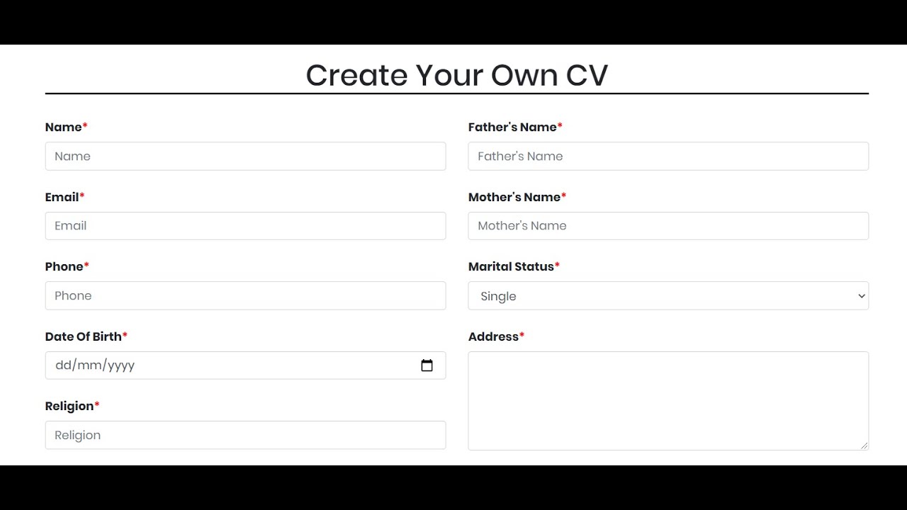 How to make CV  | Online free resume builder | Create your own CV |   -Thewebdevelopers | 2020