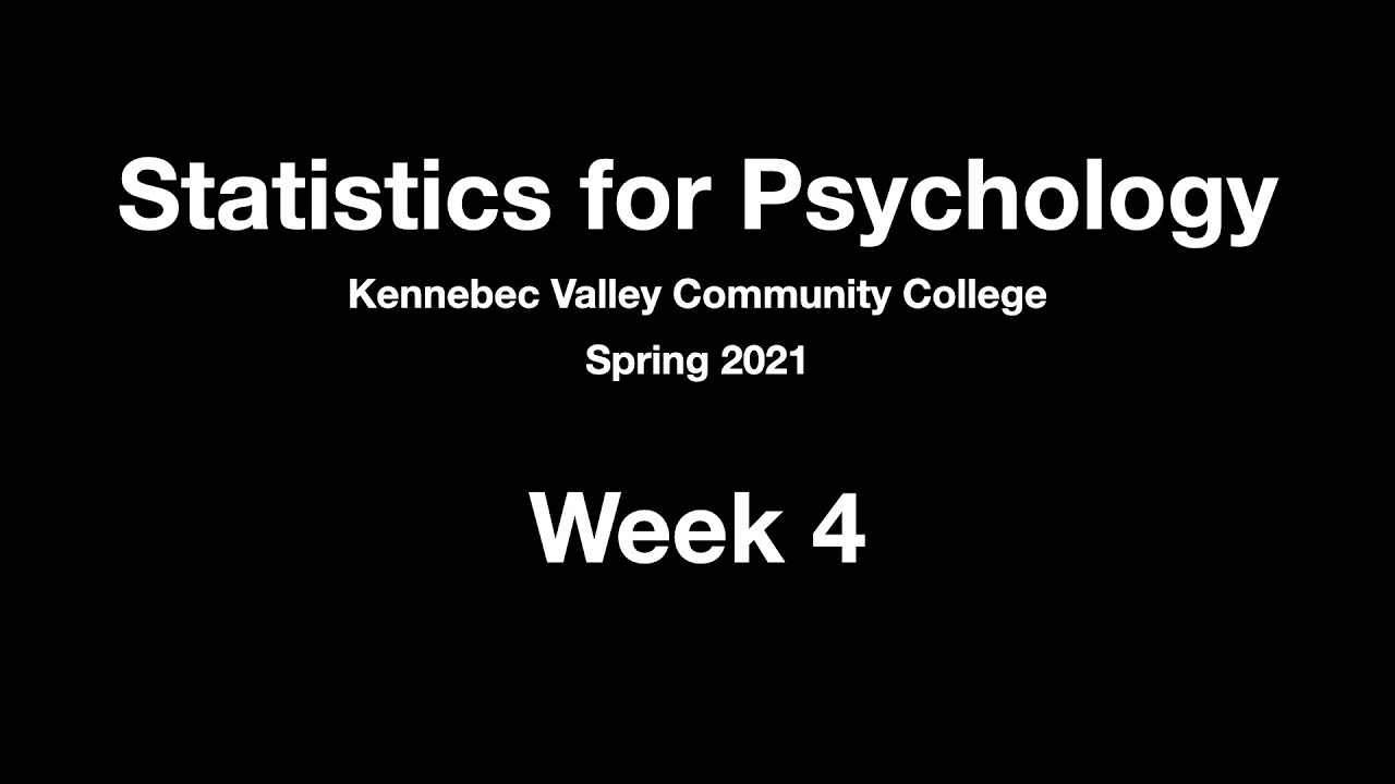 Week 4 - Statistics for Psychology