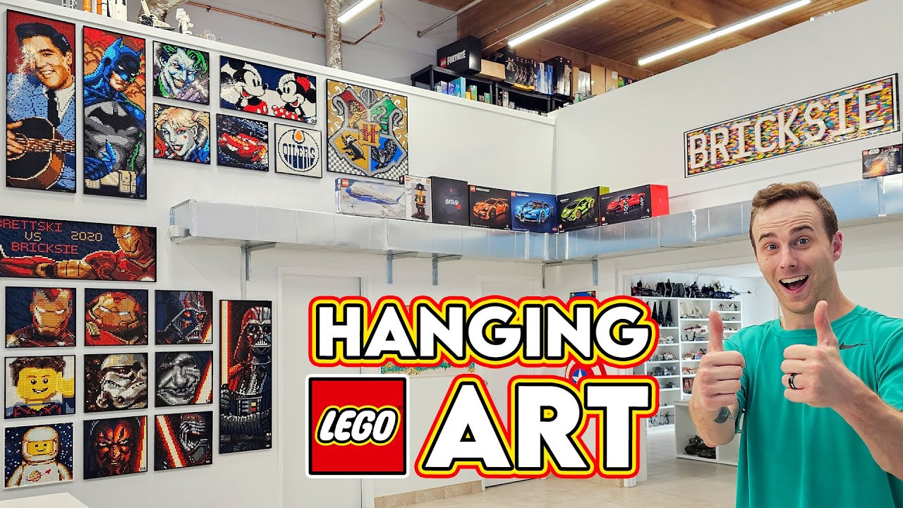 Hanging LEGO ART in the Studio!