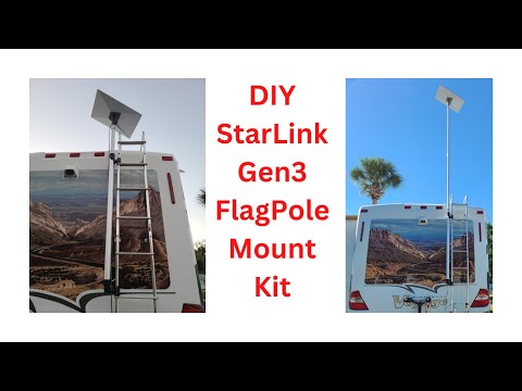 How to Mount Starlink Gen 3 to Your RV's Ladder Using Harbor Freight Flag Pole Kit 64344