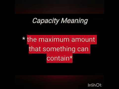 CAPACITY MEANING. LIKE share and subscribe for more easy learning..