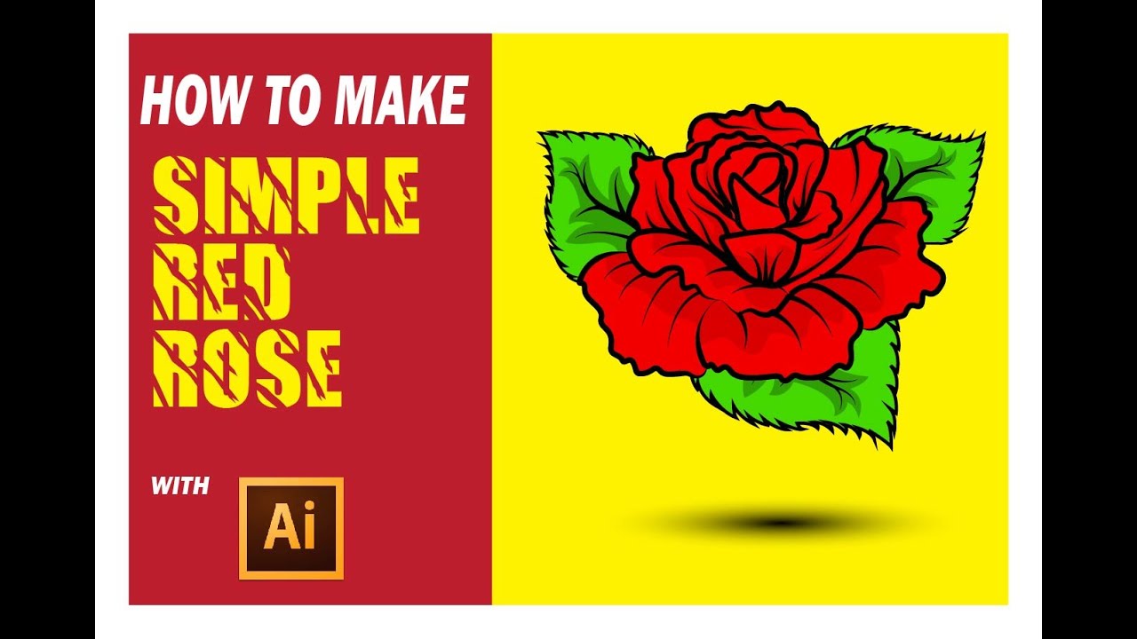 How to Make Simple red rose - Adobe Illustrator Tutorial