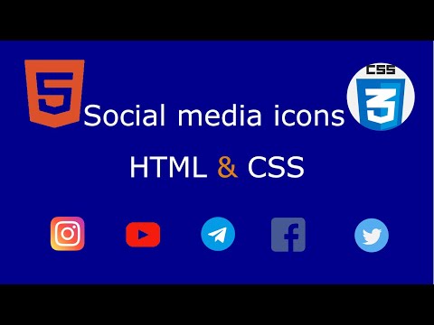 how to add social media icons in html css|social media buttons html and css