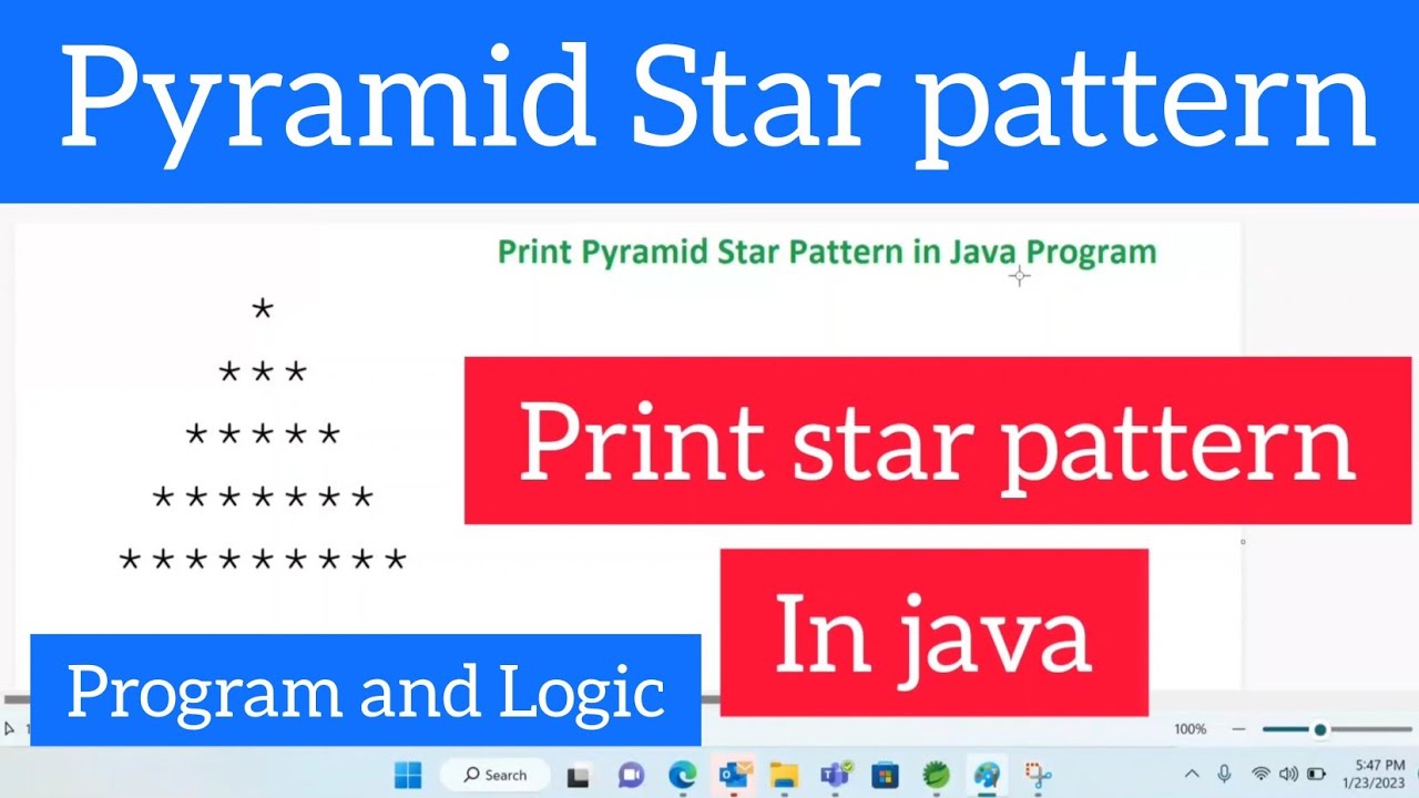 Pyramid Star pattern Type - 3 in java || Star pattern print program|| Java interview Questions