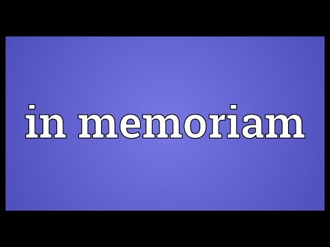 In memoriam Meaning