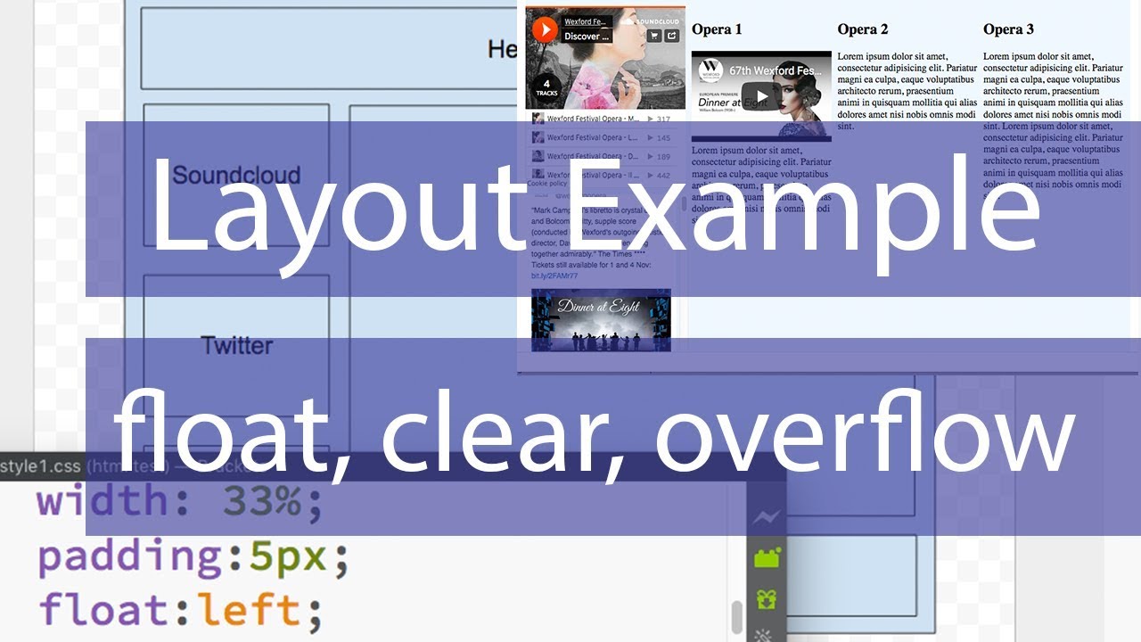 Layout Example CSS - Float, Display, Clear, Overflow properties