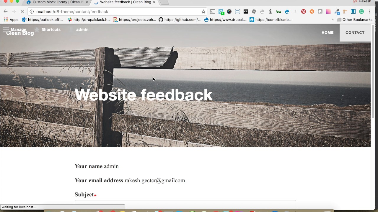 Drupal 8 Clean Blog Theme  Changing background Image or Color for  any Pages?