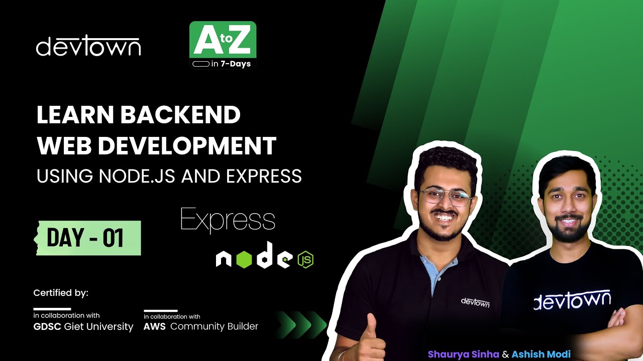 [LIVE] DAY 01 - Learn Backend Web Development using node.js and express | COMPLETE in 7 - Days