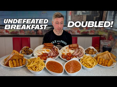 OTHER EATER COULDN'T COME SO I ATE HIS CHALLENGE TOO! UNDEFEATED BREAKFAST CHALLENGE - DOUBLED!