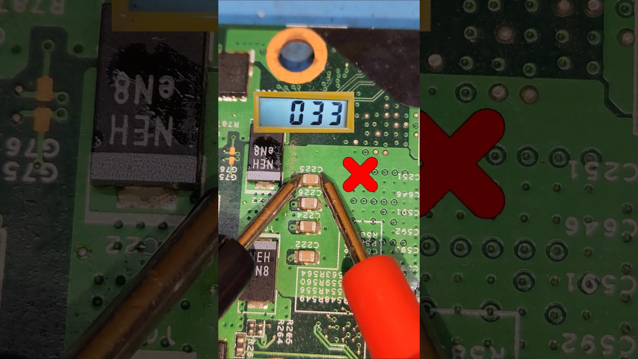 🔥SMD Capacitor Testing With Digital Multimeter #shorts #multimeter #tips #guide #testing #repair
