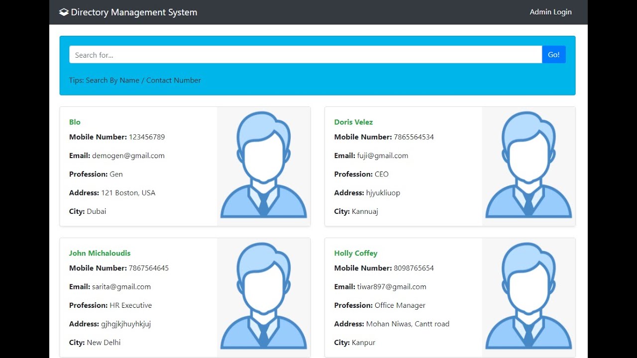 Directory Manager System PHP Script