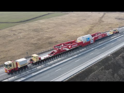 Generatorul de 788t de la Mintia - cel mai mare transport agabaritic - A1 Arad-Timișoara 23.02.2025