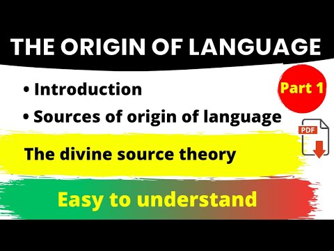 The divine source |Origin of language| linguistics|The study of language | G.Yule,chpt 1