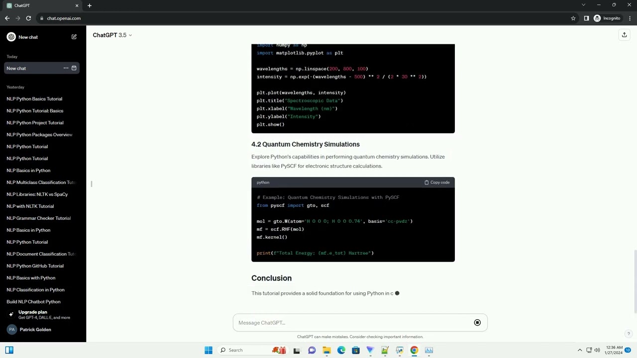 python for chemistry book