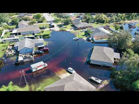 Slideshow of drone images showing Deltona flooding after Hurricane Ian October 2022
