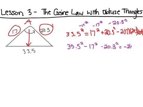Foundations 20 - Oblique Triangle Trigonometry - 3 - The Cosine Law with Obtuse Triangles