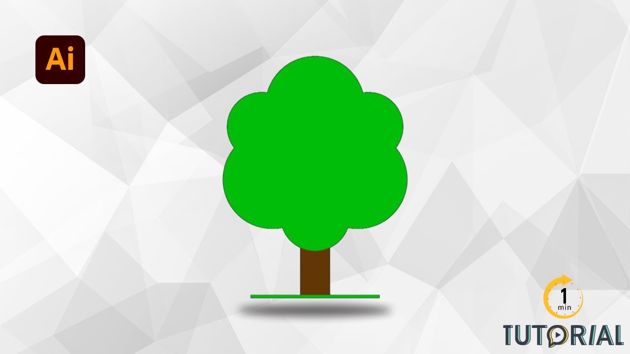 How to Draw a Simple vector Tree  in Adobe illustrator 2024 tutorial | 1 minute tutorial