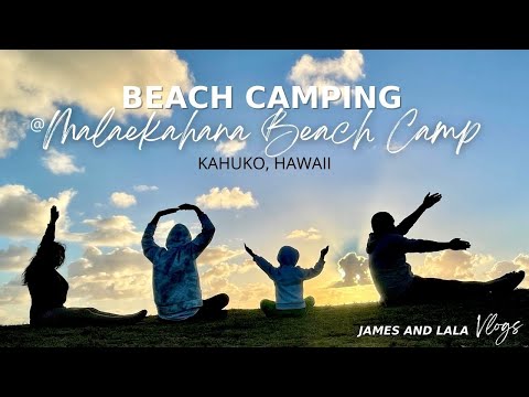 Camping at Malaekahana Beach Campground in North Shore Hawaii