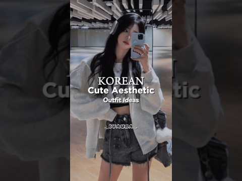 Korean Cute Aesthetic Outfit Ideas 💗 | #shorts #aesthetic #outfit #korea #koreanoutfitideas #fyp