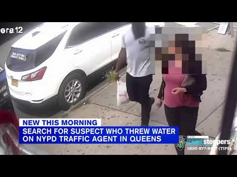 NYPD traffic agent doused with water; hunt on for suspect