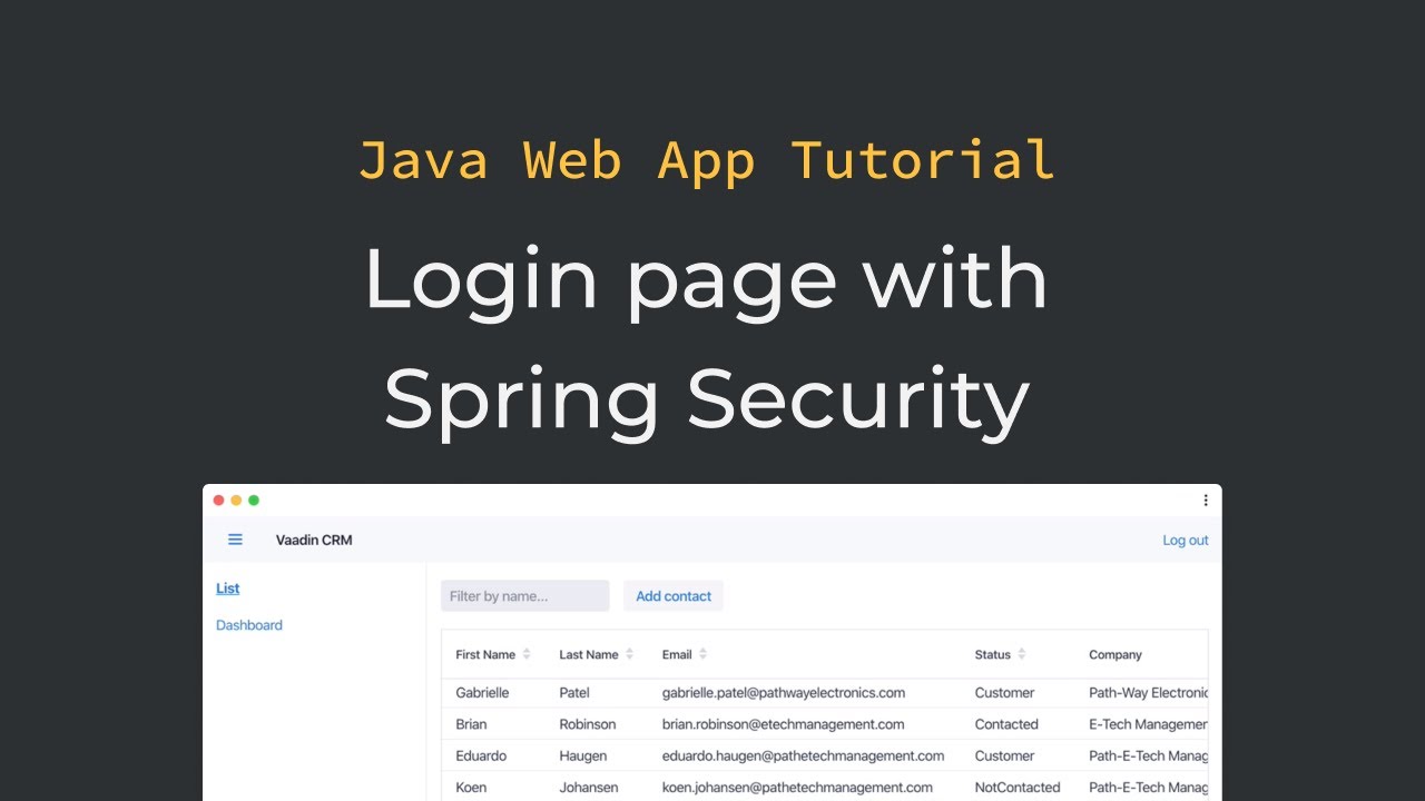 Java tutorial: Adding a login page with Spring Security (part 12)
