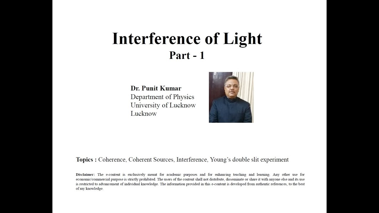 Interference of Light (Part- 1)