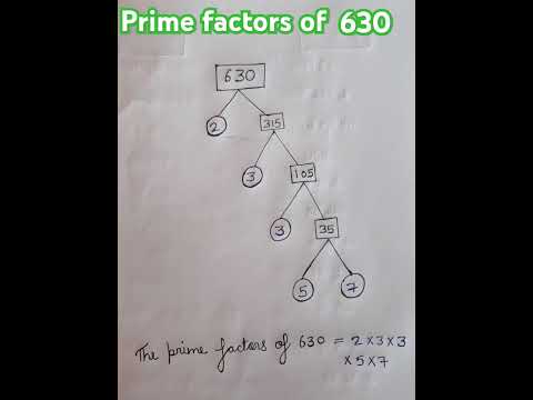 Prime factors of 630 ...factor tree method #trending #viral #ytshorts_ #maths #mostimportant