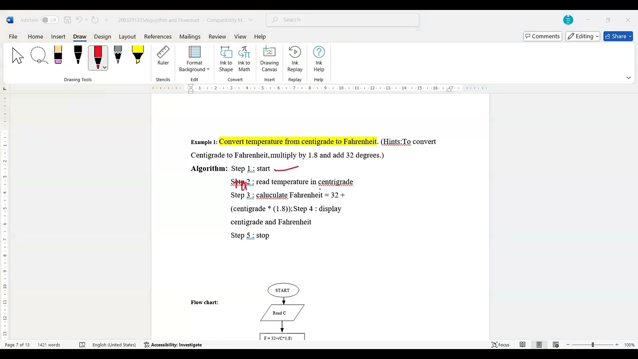 Example 1: Sequential Structure Flowchart