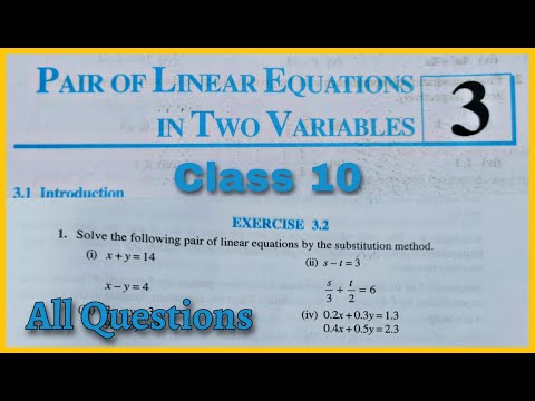 Class 10 Ex 3.2 Q1 Q2 Linear Equations in two variables Chapter 3 NEW CBSE NCERT Syllabus Rajmith