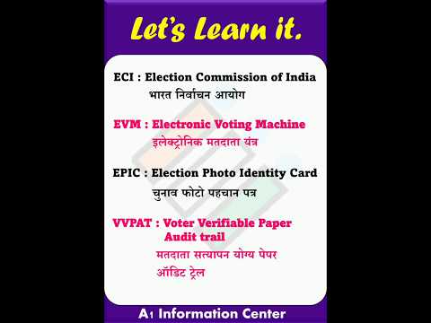 ECI | EVM | EPIC | VVPAT Full Form #eci #epic #evm #vvpat #2024 #shorts_video #fullform