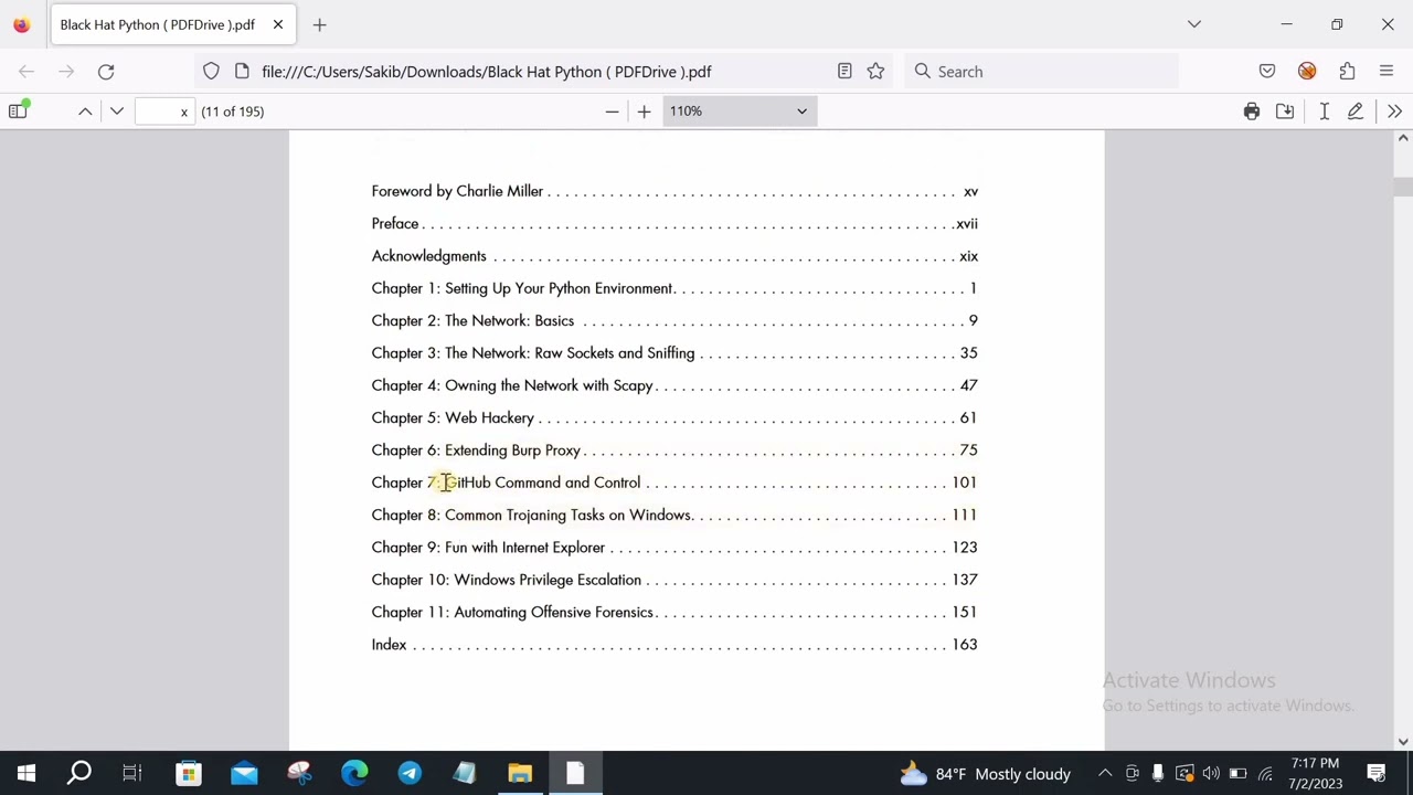 Black Hat Python book Free.