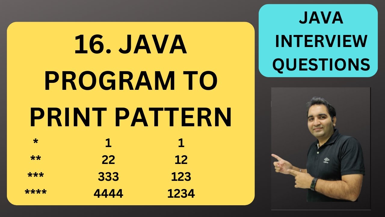 16. Program to Print Pattern in Java| Java Interview Questions