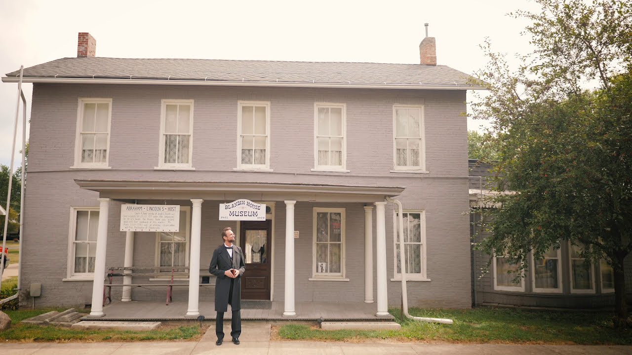 Abe Lincoln at the historic Blandin House - Visit Forgottonia - Looking For Lincoln Tour