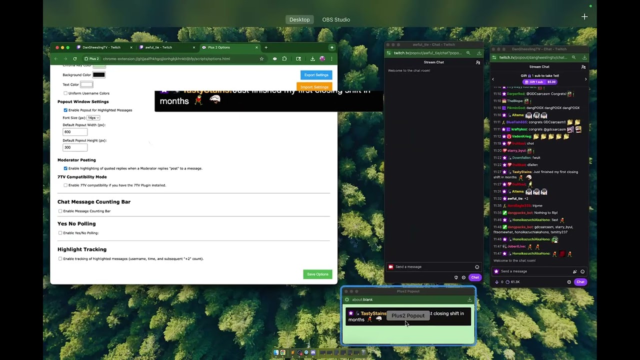 Plus 2: Twitch Chat Chrome Extension Overview