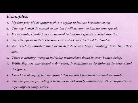 Imitate Meaning and Example Sentences