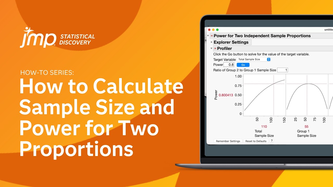 How to Calculate Sample Size and Power for Two Proportions in JMP
