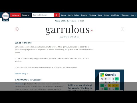 Word of the day: Garrulous (16th June 2025)