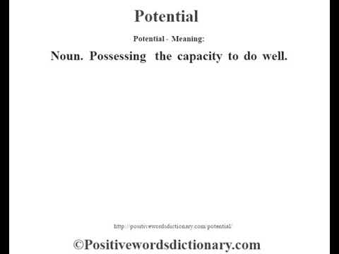 Potential definition | Potential meaning