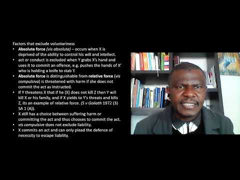 A voluntary human act and omission in South African criminal law Dr Philani L Ndlovu